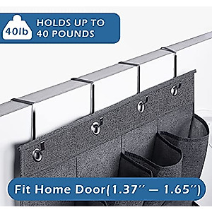 MISSLO Sturdy Fabric Hanging Shoe Organizer Over the Door Shoe Rack 24 Large Pockets Closet Holder Hanger Storage with 4 Metal Hooks for Men Sneakers Women High Heels Slippers