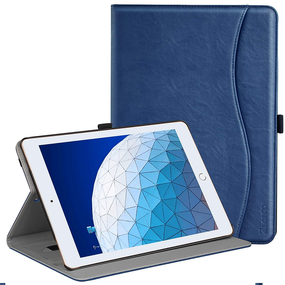 ZtotopCases for iPad Air 3rd Generation 2019/iPad Pro 10.5 Inch 2017, Premium PU Leather Business Folding Stand Folio Cover with Auto Wake/Sleep, Multiple Viewing Angles for iPad Air 3 Gen, Navy Blue