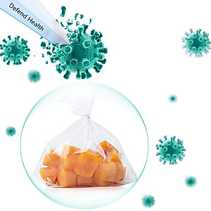 Emuardoe Food Storage Bags, 2pack 12 x 20 Plastic Produce Bag on a Roll, Fruits, Vegetable, Bread, Food Storage Clear Bags, Bread and Grocery Clear Bags, 350 Bags Per Roll (2 Roll)