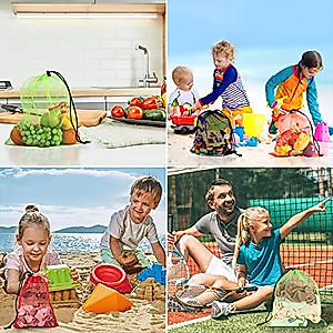 iMucci 18"X24" 6Pcs Mesh Laundry Drawstring Bag Nylon Drawstring Gym Bag with Cord Lock Closure