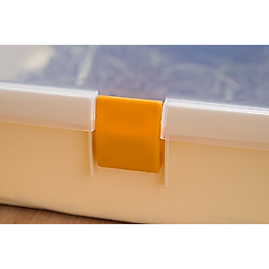 IRIS USA Small Wire Animal House with Top Access, Easy to Clean Cage with Wide Access Drop Down Door for Small-Sized Pets Animals Rabbits Guinea Pigs Rats, Ivory