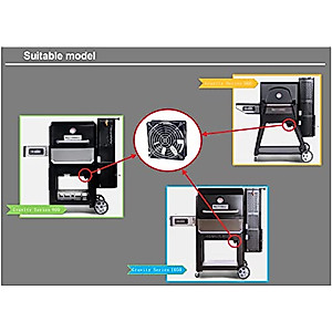 Replacement Charcoal Grill Digital Fan Kit, Compatible with Gravity Series 560/800/1050 XL Digital Charcoal Grill and Smoker Accessories, With Stainless Steel Fan Guard, Dust and Waterproof Fan, Easy to install