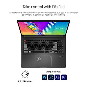 ASUS VivoBook Pro 16X Laptop, 16" WQUXGA 16:10 Display, Intel Core i7-12650H CPU, NVIDIA GeForce RTX 3050 Ti, 32GB RAM, 1TB SSD, Windows 11 Home, DialPad, Earl Grey, N7600ZE-EB77