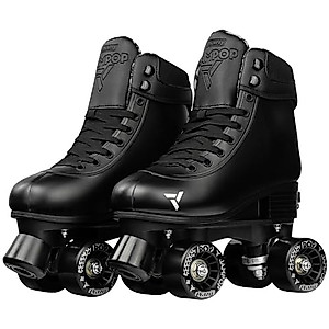 Crazy Skates Adjustable Roller Skates for Boys and Girls - Jam Pop Series - Size Adjustable to Fit 4 Sizes - Black (Size: Medium | 3-6)