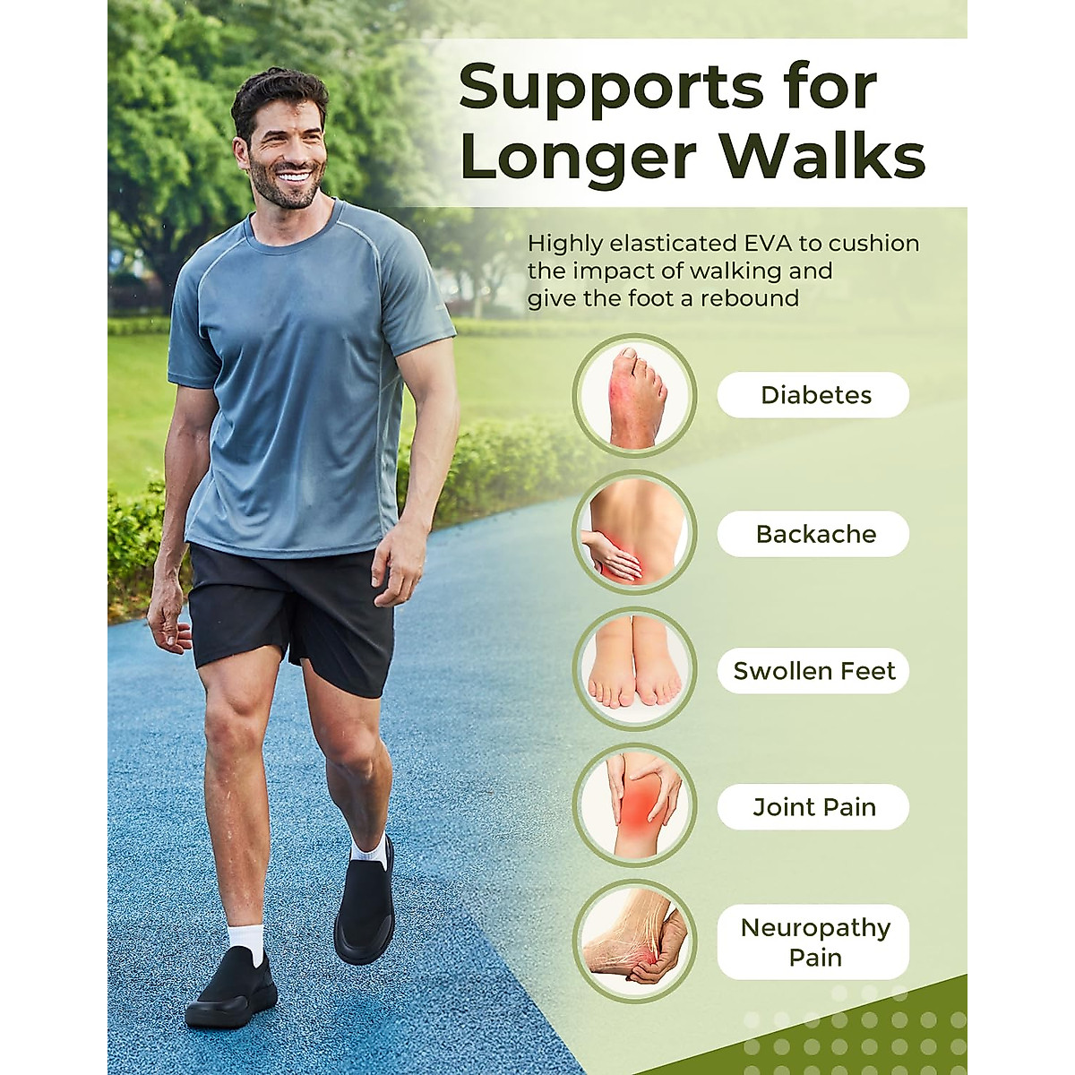 FitVille Plantar Fasciitis Shoes for Men Wide Orthopedic Shoes for Foot Pain Relief - BriskWalk (15 Wide, Black)