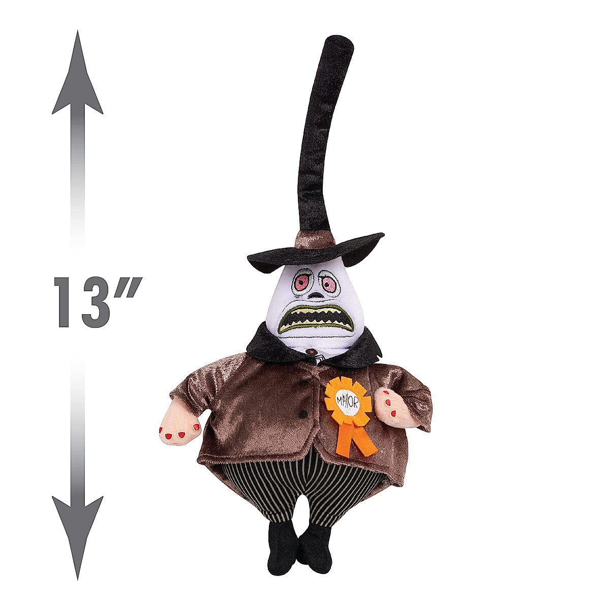 Just Play Disney Tim Burton's Nightmare Before Christmas Reversible Mayor 13-inch Feature Plushie, Officially Licensed Kids Toys for Ages 3 Up