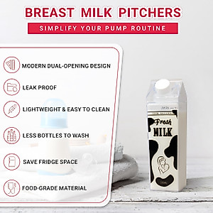 Avalyr 3-Pack 500ml Formula Container & Breast Milk Storage Containers with Lids for Fridge - Perfect Breast Milk Pitcher for Refrigerator & Breastmilk Storage Bottle