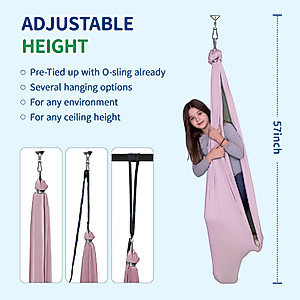 OUTREE Sensory Swing, Double Layer Therapy Swing with 360° Swivel Hanger, Healing & Relaxing Cuddle Sensory Swing for Kids and Adults with Autism, ADHD, Sensory Processing Disorder