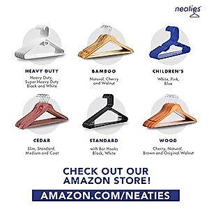 Neaties Natural Wood Hangers | Natural Finish | with 360° Degree Swivel Hook & Smooth Cut Notches | 24 Pack