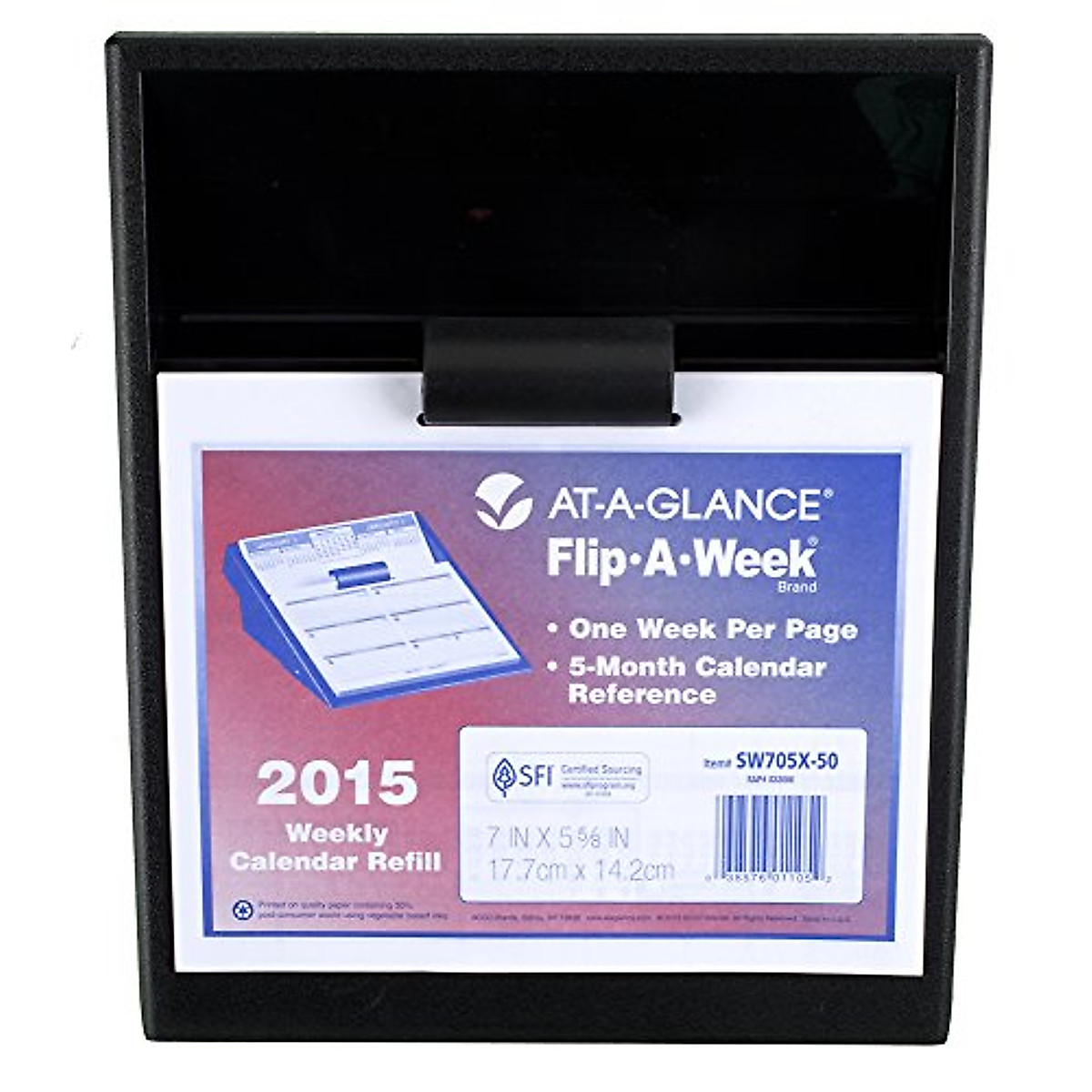AT-A-GLANCE Flip-A-Week Desk Calendar Weekly Refill 2015, 5.62 x 7 Inch Page Size (SW705X-50)
