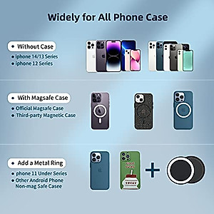 PLDHPRO Magnetic Wireless Car Charger for Magsafe Mount iPhone14/ 13/12 Pro/Pro Max/Mini, [Super Magnetic Attraction], One-Handed Rotation Fast Charging Car Air Vent Mount and Dashboard Phone Holder