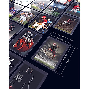 Top Loader for Cards 100 ct, 35 PT Premium 50 Top Loader and 50 Clear Soft Sleeves, Thick Hard Plastic Card Sleeves, 3" x 4" Trading Cards Protector for Game Cards, Sports Cards, Trading Cards