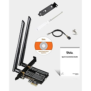WiFi Card, Ubit Tri-Band 5400Mbps WiFi 6E 6GHz PCIe WiFi Card, BT 5.2, AX210 Wireless WLAN Adapter with MU-MIMO,OFDMA,Ultra-Low Latency, Supports Windows 10/11 (64bit)