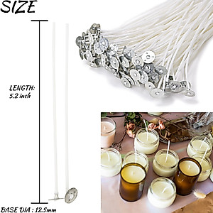 EricX Light Candle Making Kit, 60pcs Candle Wicks, 60pcs Candle Wicks Sticker, 1pc Candle Wax Pouring Pot, 2pcs 3-Hole Wicks Centering Devices, 1pc Mixing Spoon, DIY Candles Craft Tools