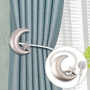 Curtain Tiebacks, 2 Pack Magnetic Curtain Tiebacks Star Moon Curtain tie Back Curtain holdbacks Magnetic Curtain Clips Curtain tie Backs Curtain Clips Holder for Window Draperies Hold Curtains Drape