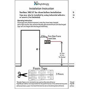 ADA Exit Sign (5" x 3" Aluminum) Tactile, Braille & Glow in the Dark | Made in USA |