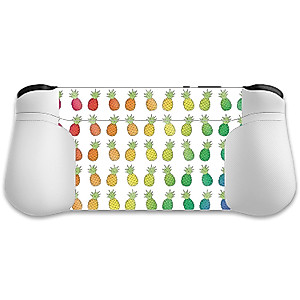 MightySkins Glossy Glitter Skin Compatible with Logitech G Cloud Gaming Handheld - Rainbow Pineapples | Protective, Durable High-Gloss Glitter Finish | Easy to Apply | Made in The USA