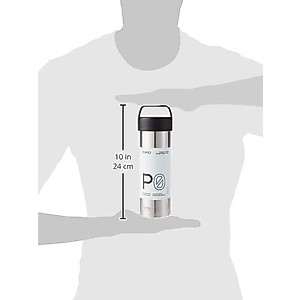 ESPRO – P0 Ultralight – Single Serve French Coffee Press and Lightweight Hydration Bottle for Travel, Camping and Everyday use, Stainless steel, Vacuum Insulated 16 oz (Brushed Stainless Steel)