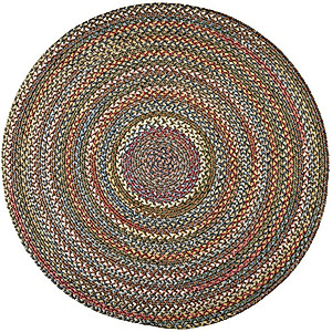 Super Area Rugs Gemstone Made in USA Braided Rug Colorful Kitchen Living Room Carpet, Bronze 4' X 4'