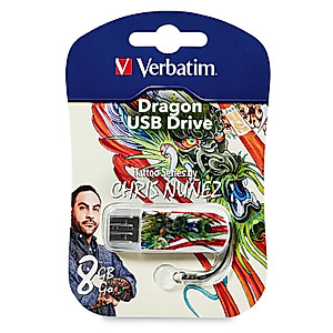 Verbatim 8GB Mini USB Flash Drive Tattoo Series, Dragon 98663