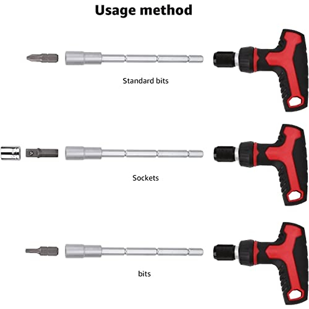 Amazon Basics 27-Piece Magnetic T-Handle Ratchet Wrench and Screwdriver Set