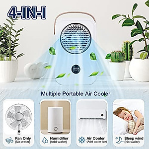 Portable Air Conditioner With Remote Control, AOYMJRS Evaporative Air Cooler, Personal Mini Air Cooler With 4 Wind Speeds Desktop Cooling Fan For For Home Room Camping Car Office
