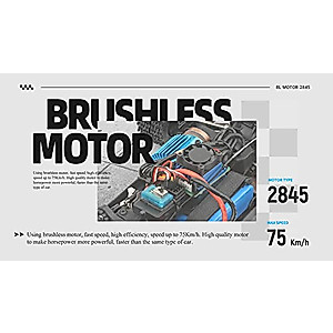 WLtoys 184016 Scale 1/18 75KM/H 2.4G RC Car Brushless 4WD Electric High Speed Off-Road Remote Control Drift Toys for Children Racing (184016 1 * 1500mAh)