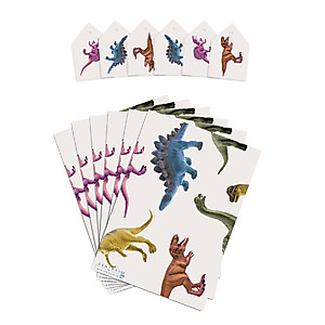 CENTRAL 23 Dinosaur Wrapping Paper - 6 Sheets Gift Wrap - For Birthday Christmas Baby Shower - Boys Girls Men Women - Comes With Fun Stickers