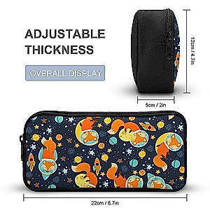 DTCCET 3PCS Space Fox Backpack Set, Cute Daypack Cartoon Galaxy Fox Shoulders Backpack with Multiple Pockets, Classic Laptop Bag with Lunch Tote Bags(Space & Fox)