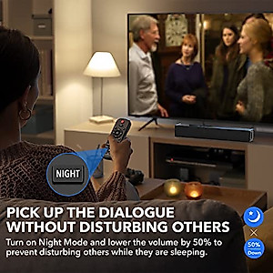 LARKSOUND Small Sound Bar for TV/PC/Gaming, Surround Sound System, Mini TV Speaker Soundbar with Bluetooth/HDMI ARC/Optical/AUX/USB Connections