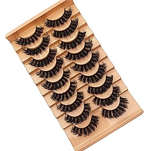 Lashes Mink False Eyelashes Natural Look Wispy Eye Lashes 20MM Fake Eyelashes D Curl Strip Lashes 9 Pairs Pack