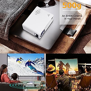 Mini Projector With 5G WiFi and Bluetooth 12000 Lumen, ZDK 1080P FHD Portable Outdoor Moive Projector with 200" Display Home Theater Video Projector Compatible for Iphone Android HDMI TV Stick USB