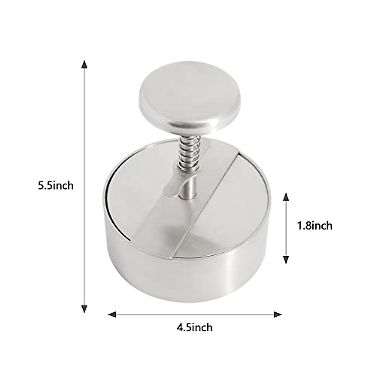 Kayzyue Adjustable Burger Press Stainless Steel Hamburger Patty Maker Non Stick Burger Maker Smash Burger Mold for Veggie Meat Beef Pork Lamb Cheese Halal BBQ Barbecue Grill - with 100 Wax Paper