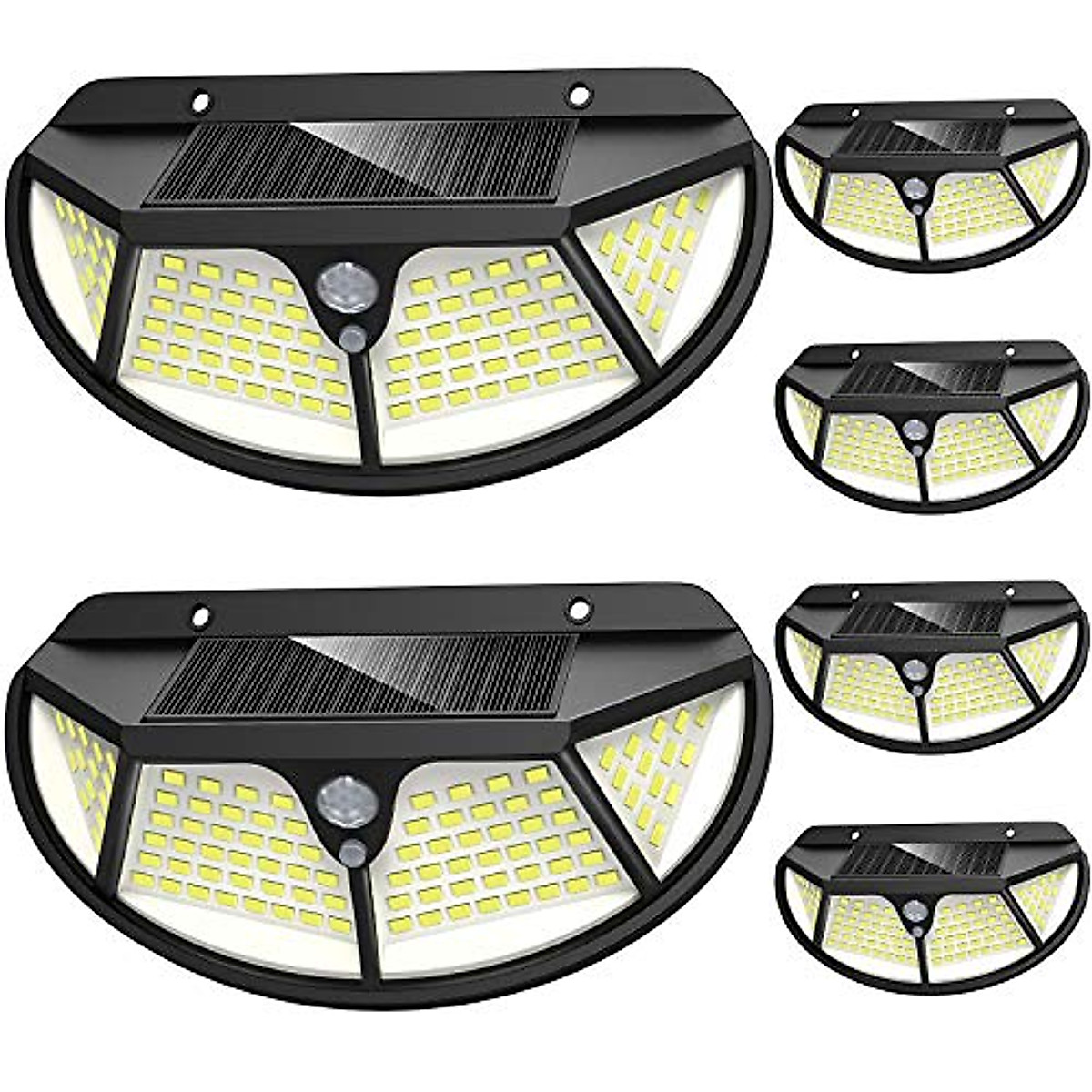 LANSOW Solar Lights Outdoor Motion Sensor [102 LED/6 Pack/3 Working Modes] Security Lights IP65 Waterproof 270°Wide Angle Lighting Wall Lights for Garden Fence Deck Yard Garage Pathway