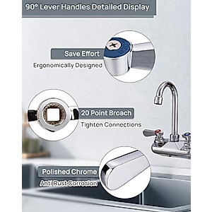 Phivan Commercial Faucet Parts Kitchen Faucet Handle Replacement Kit - 2 Pack Lever Handles 0.43" Round Stem Hole Fits Most 3/8" Shaft, Ideal for Kitchen, Laundry, Restaurant, and Industrial Use