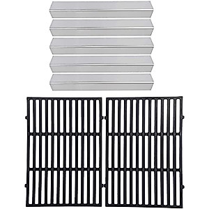 GasSaf 15.3 inch Flavorizer Bars and 17.5 inch Grill Grates Replacement for Weber 7636 7638, Spirit 300 Series E310 E320 E330 S310 S320 S330 Gas Grills with Front Control Knob (2013-2017)