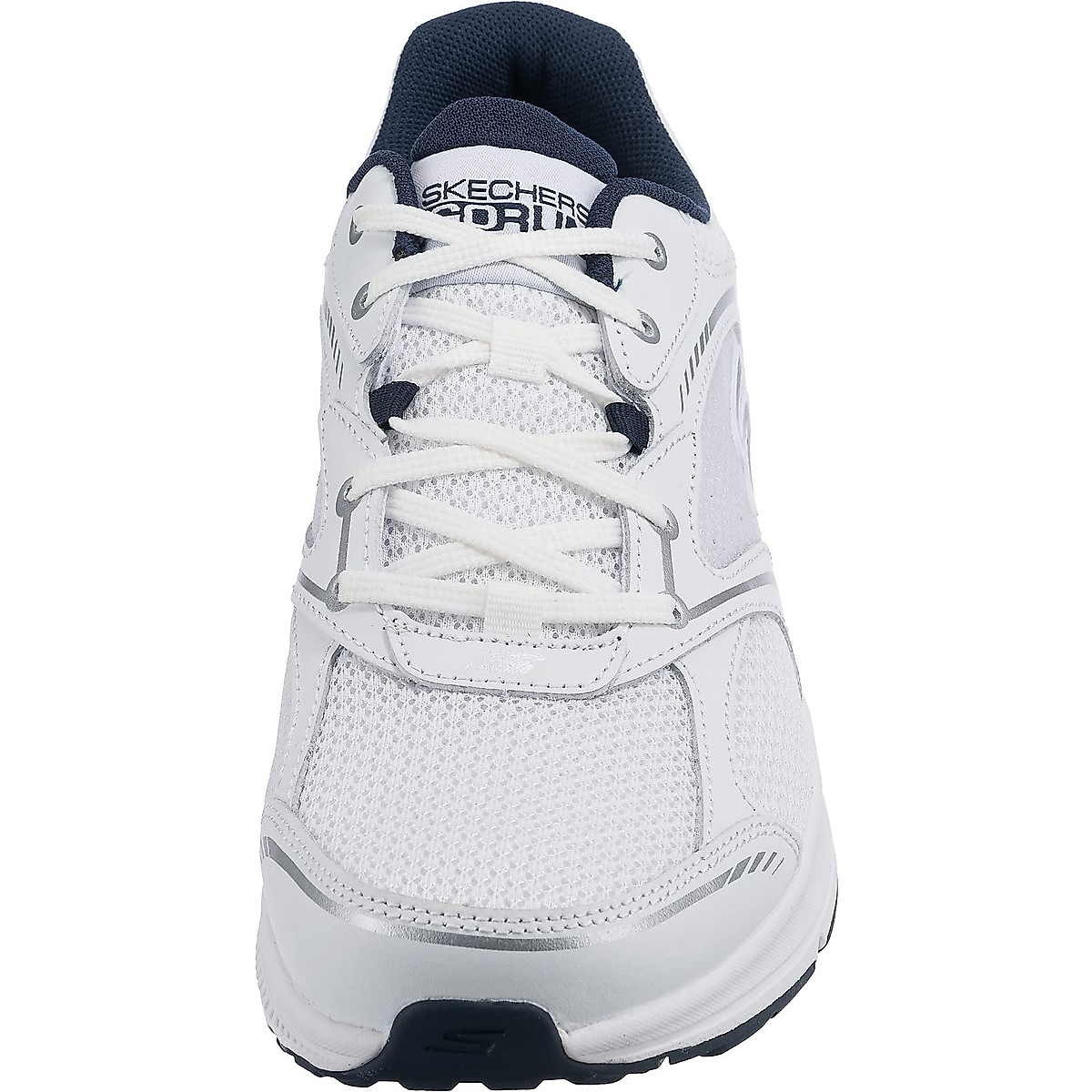 Skechers Men's GOrun Consistent-Athletic Workout Running Walking Shoe Sneaker with Air Cooled Foam, White/Navy, 7.5 X-Wide