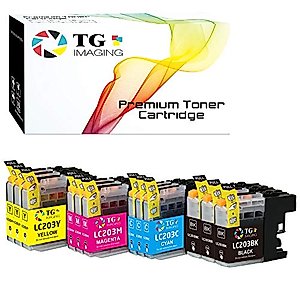 TG Imaging (12-Pack) (550 Pages) Compatible LC201 LC203 Ink Cartridge Replacement for Brother MFC-J460DW MFC-J480DW MFC-J885DW MFC-J485DW MFC-J4320DW MFC-J4420DW Printers (3B+3C+3Y+3M)