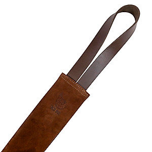 TACO DOG, Dog Chew Sheet Toy for Active Chewers, Alternative Chew Accessory for Puppies, Full Grain Leather, Handmade, Bourbon Brown