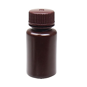 United Scientific Supplies 33462 | Laboratory Grade HDPE Wide Mouth Amber Reagent Bottle | Designed for Laboratories, Classrooms, or Storage at Home | 60mL (2oz) Capacity | Pack of 72