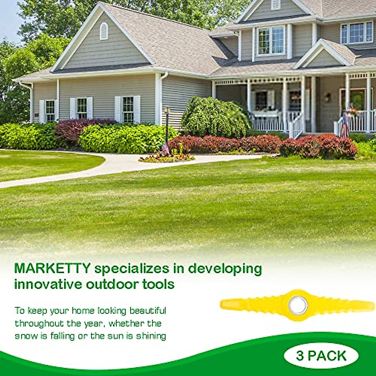 SB601RB-3Pack Replacement Blade Sharp Blade, Replacement Blades, Weed Wacker Blades Compatible with Electric/Trimmer/Edger Blade for SB600E, SB601E & SB602E, Yellow