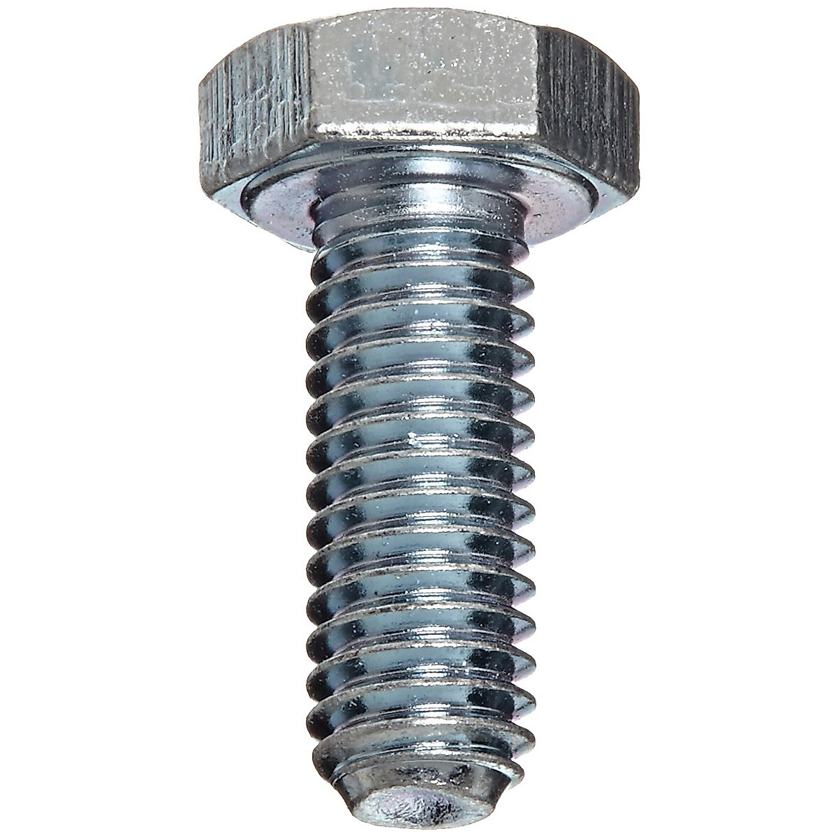 Class 10.9 Steel Hex Bolt, Zinc Blue-Chromate Plated Finish, Hex Head, External Hex Drive, Meets DIN 933/ISO 898, 20mm Length, Fully Threaded, M6-1 Metric Coarse Threads, Imported (Pack of 100)