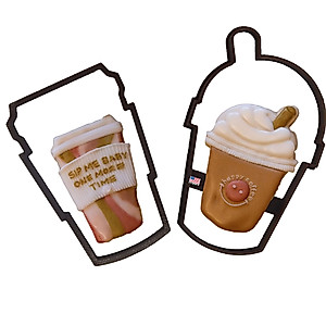 COFFEE COOKIE CUTTERS Espresso Café Americano Coffee To Go Latte Mocha And Iced Coffee Brew Cappuccino Cookie Cutters Made In The USA (2 Pack)