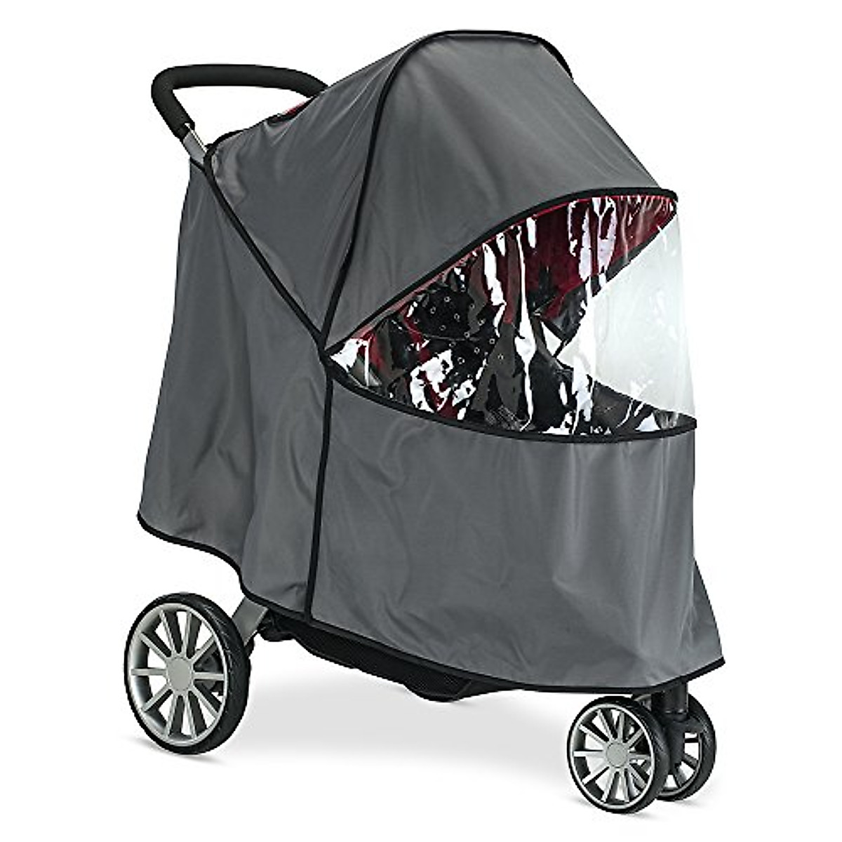 Britax B-Lively Stroller Wind and Rain Cover | Easy Install + Air Ventilation + Storage Pouch Included , Grey , 30x19x34 Inch (Pack of 1)