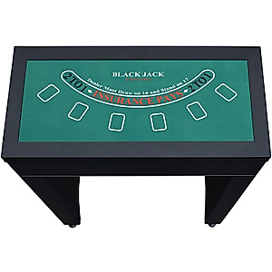 Hathaway unisex adult Classic Monte Carlo 4 in 1 Casino Game Table, Black, Craps and Bar Table Includes Accessories US