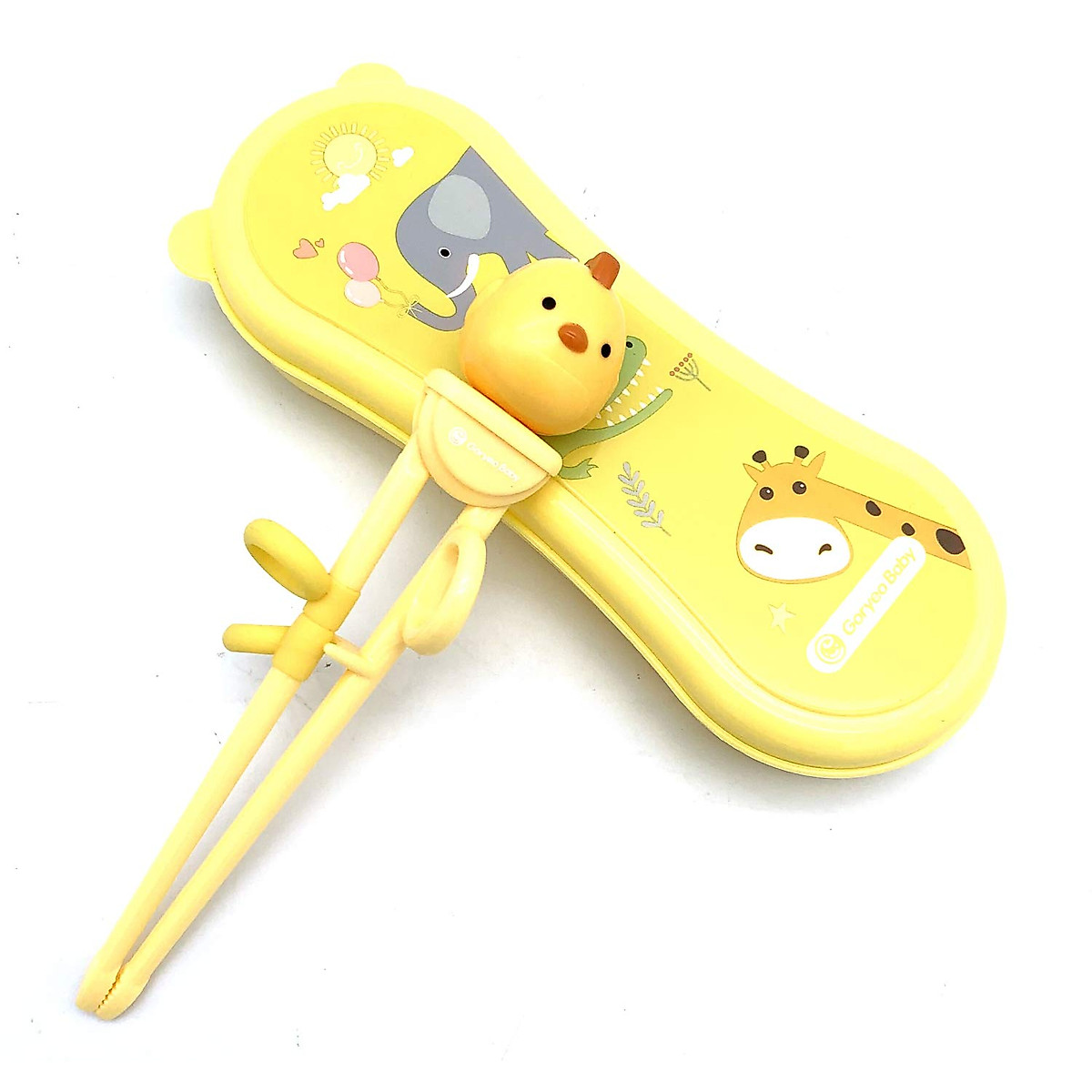 Wakaka Chicken Shape Chopsticks, Easy to Use Training Chopsticks for Children and Adults, Made With Non-Toxic Dishwasher-safe Reusable Chopstick Set (Yellow)