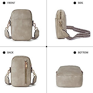 Telena Small Crossbody Bags for Women Trendy PU Leather Cross Body Cell Phone Purse Shoulder Bag Grey