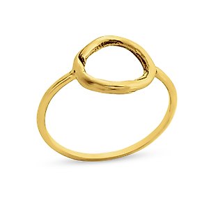 Azaggi Sterling Silver Handcrafted Mediun Karma Ring (gold-plated-silver, 6)