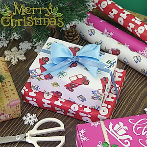 Blavermant Christmas Wrapping Paper Rolls - 30 inches x 16.4 feet per Roll, Total of 4 Wrapping Paper Rolls, Designs for Christmas, Holidays, Weddings, Winter Solstice Gift Wrapping Paper Rolls