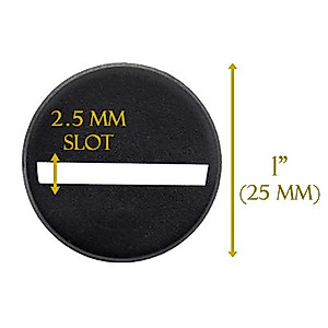 Stonehaven Miniatures 20PK - Slotted Miniature Bases, 1" Diameter - 2.5mm Slot - Designed for 28mm Scale Table Top War Game Miniatures - Plastic, Black